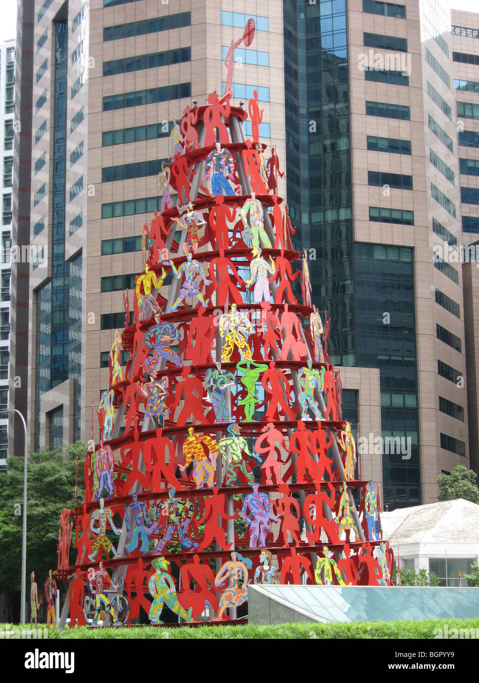 People pyramid, Singapore Stock Photo - Alamy