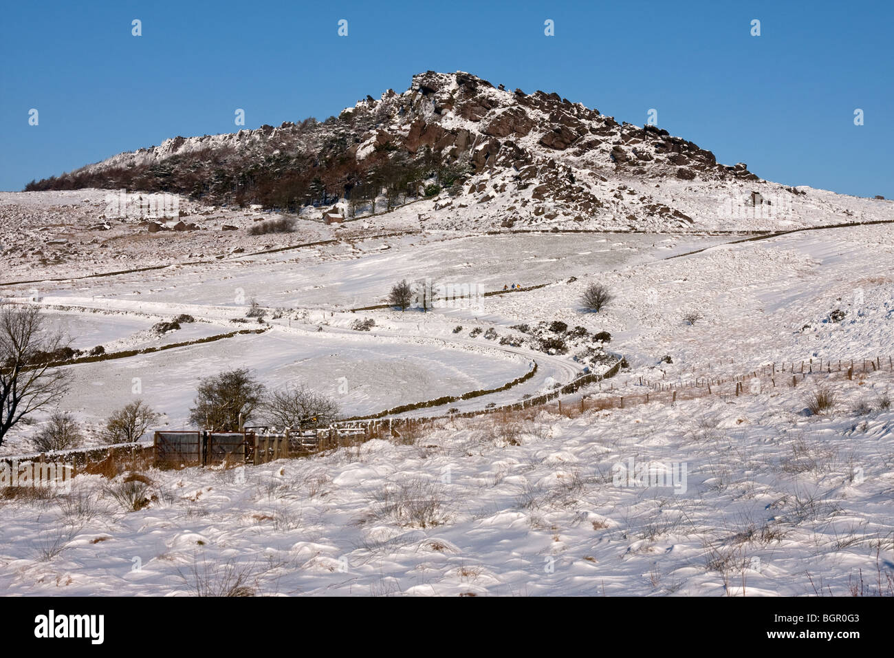 snow covered peak in the Roaches Stock Photo - Alamy