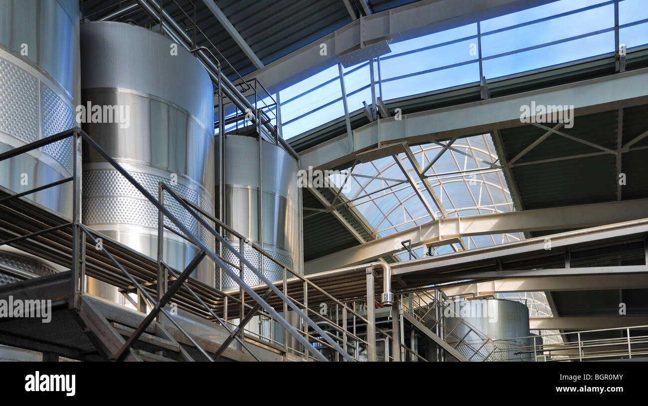 Modern winery on the inside Stock Photo - Alamy