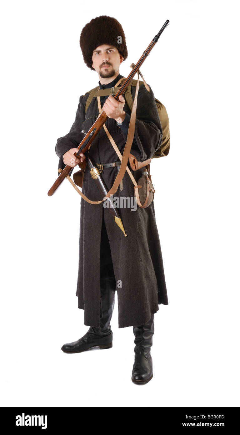 Russian Cossack with a rifle Stock Photo - Alamy