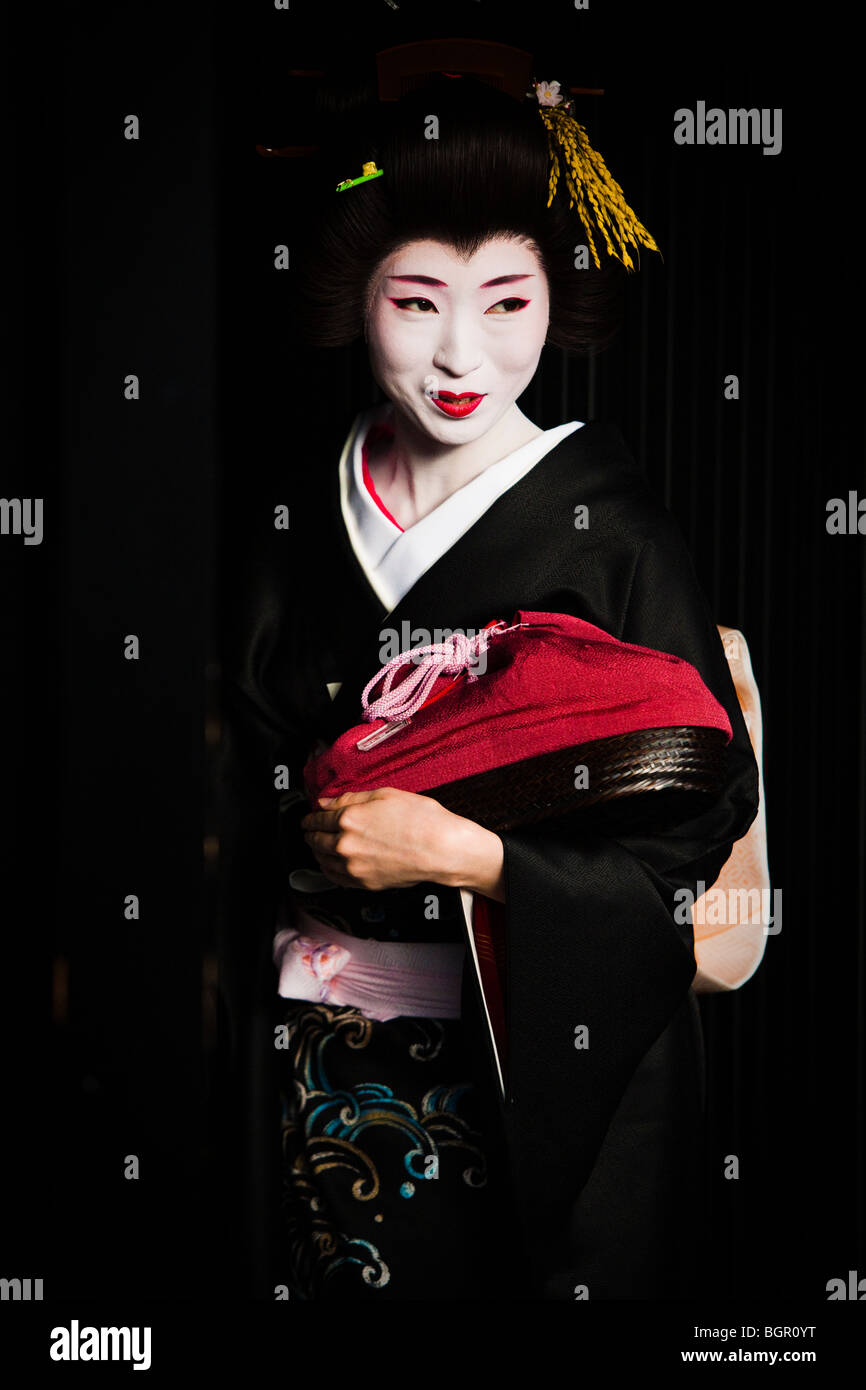 Geiko in the Kyoto's Kamishichiken District - Kyoto, Japan Stock Photo ...