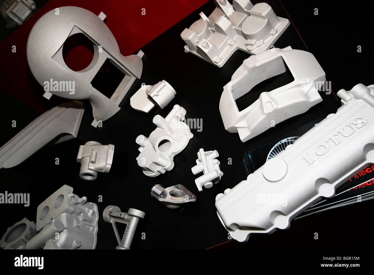 Cast and anodised aluminium parts Stock Photo - Alamy