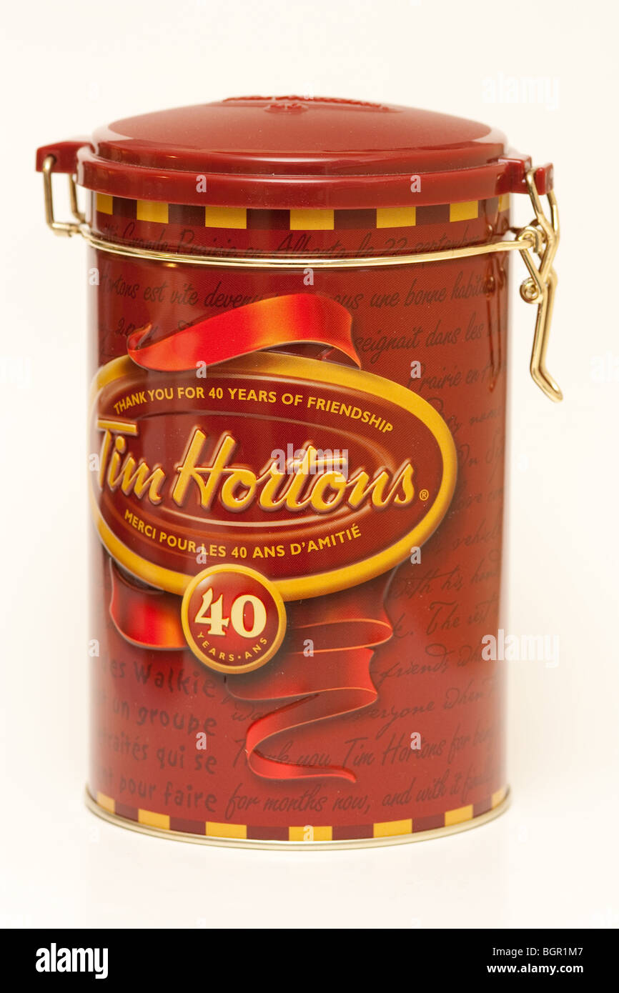 Tim Horton 40th anniversary tin can Stock Photo - Alamy