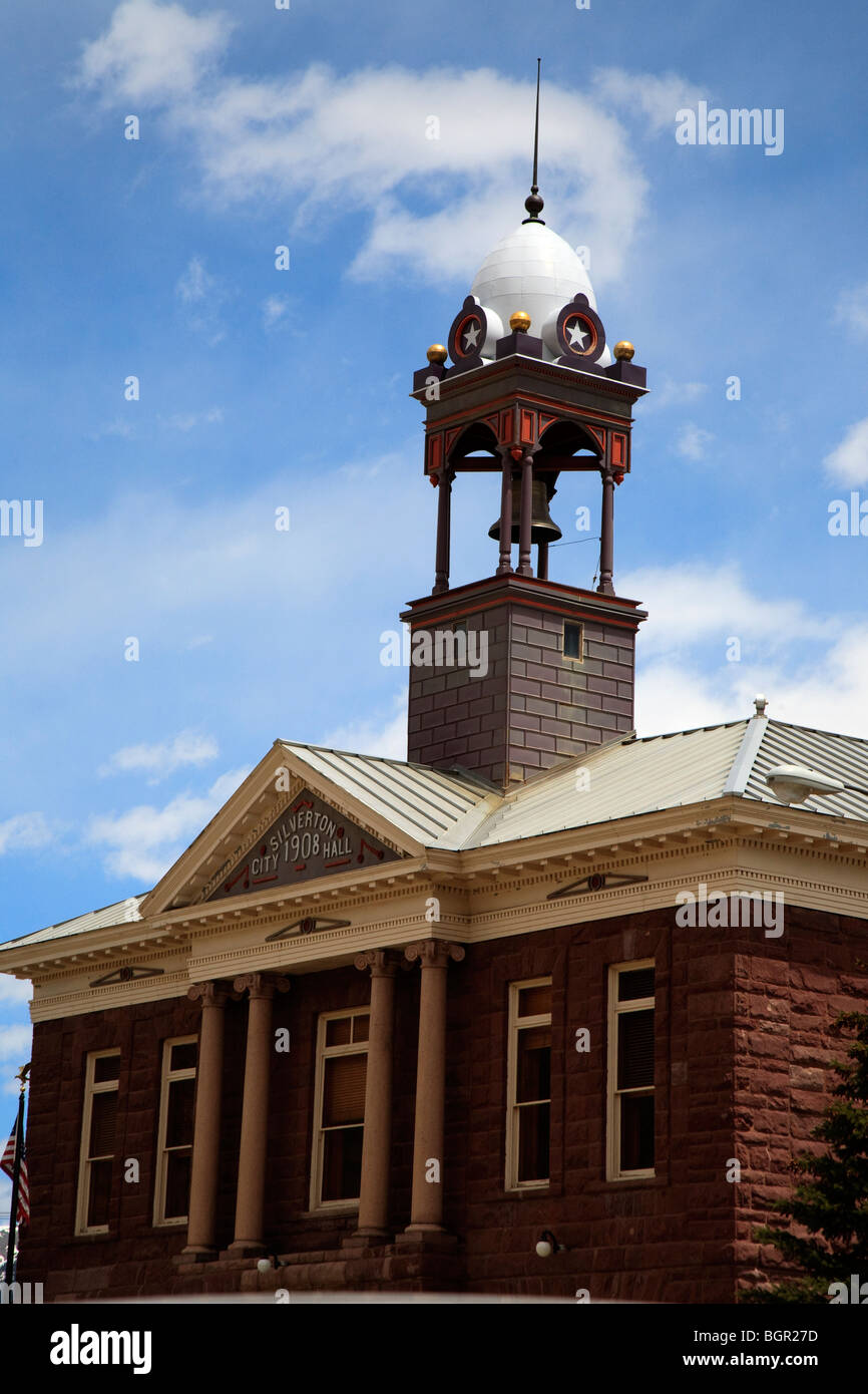 City Hall, Silverton, old west mining town, elevation of 9,318 feet in ...