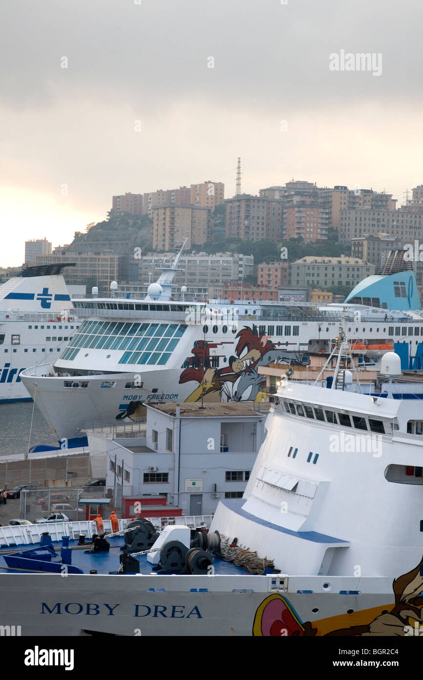 Ferries at Genoa Stock Photo - Alamy