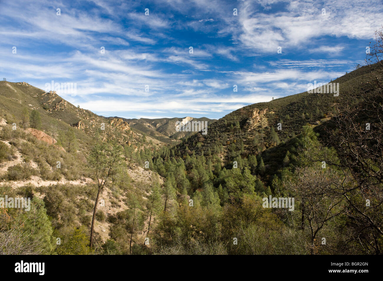 Landscape view from Balconies Cliffs Trail, Pinnacles National Monument ...