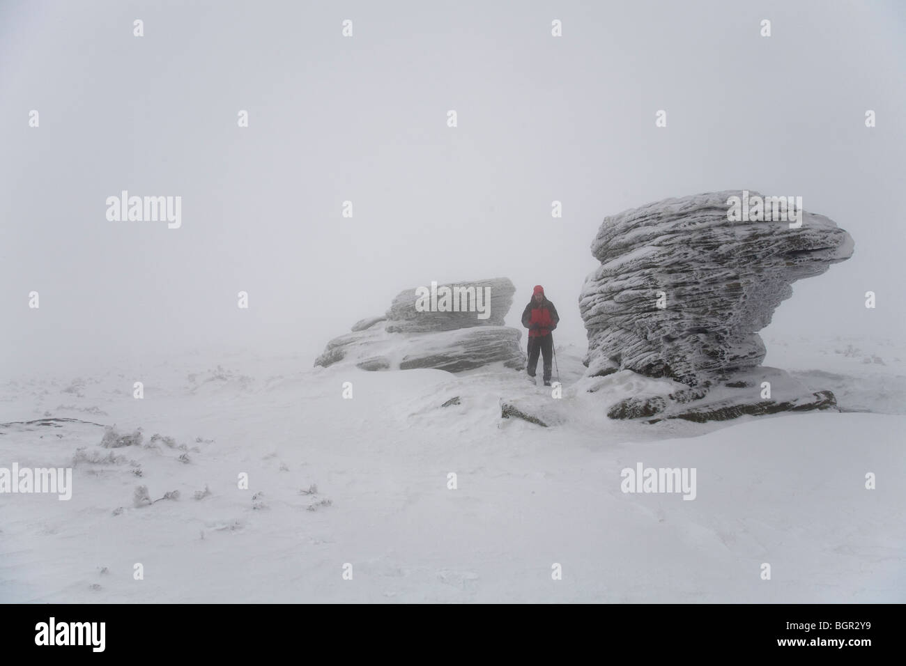 The Ox Stones in winter . These millstone grit stones are on Burbage ...