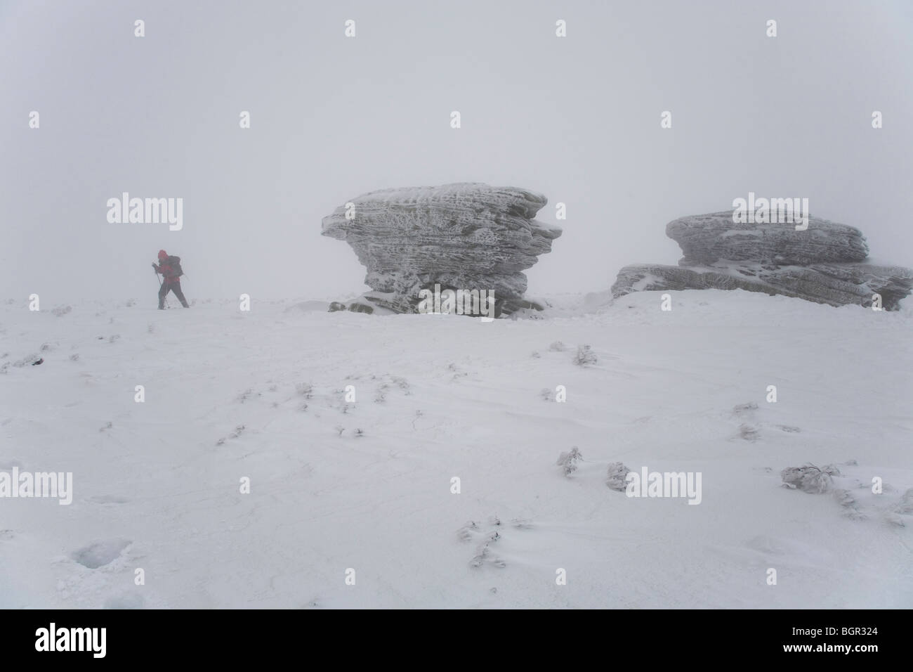 The Ox Stones in winter . These millstone grit stones are on Burbage ...