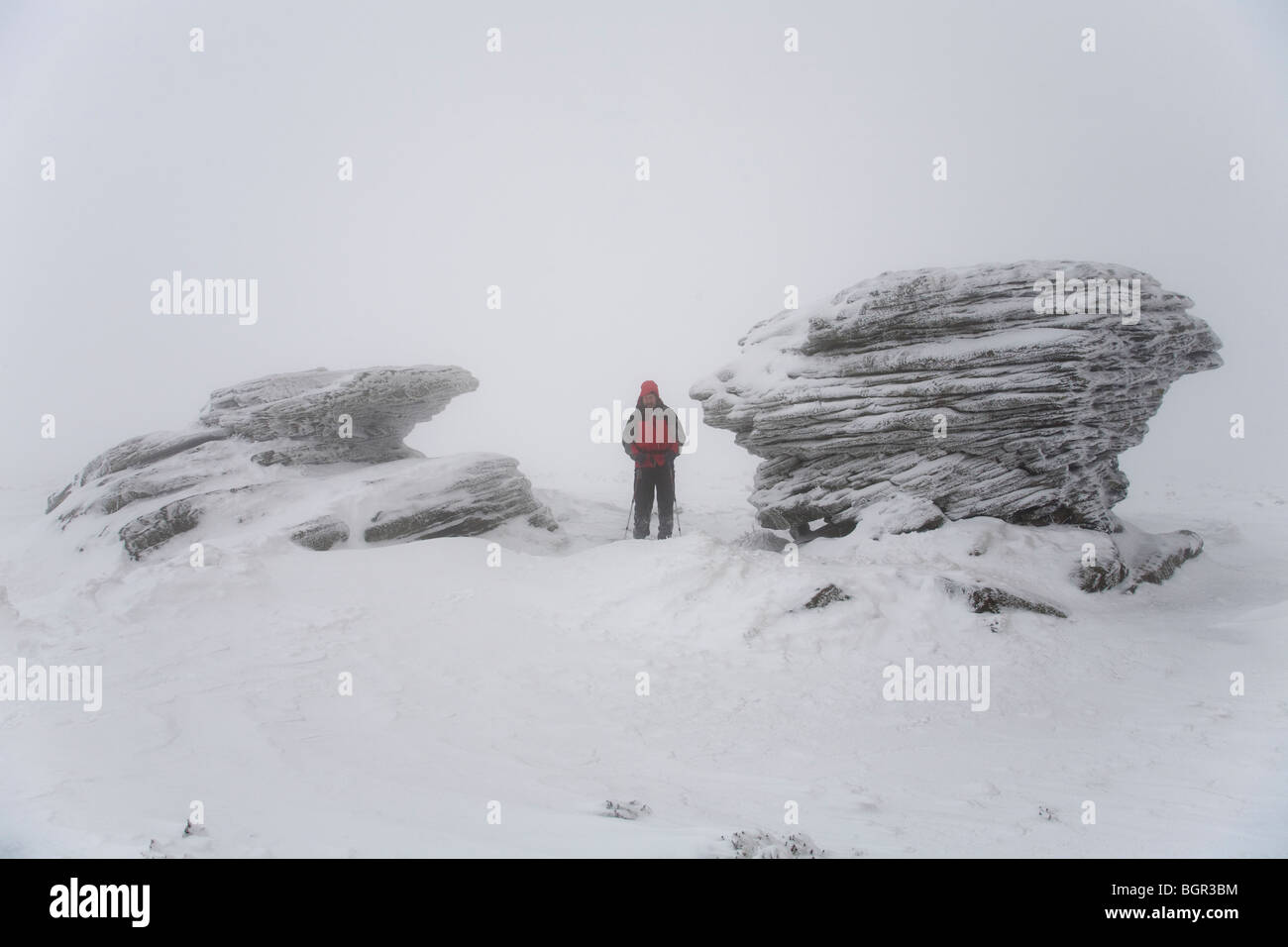 The Ox Stones in winter. These millstone grit stones are on Burbage ...