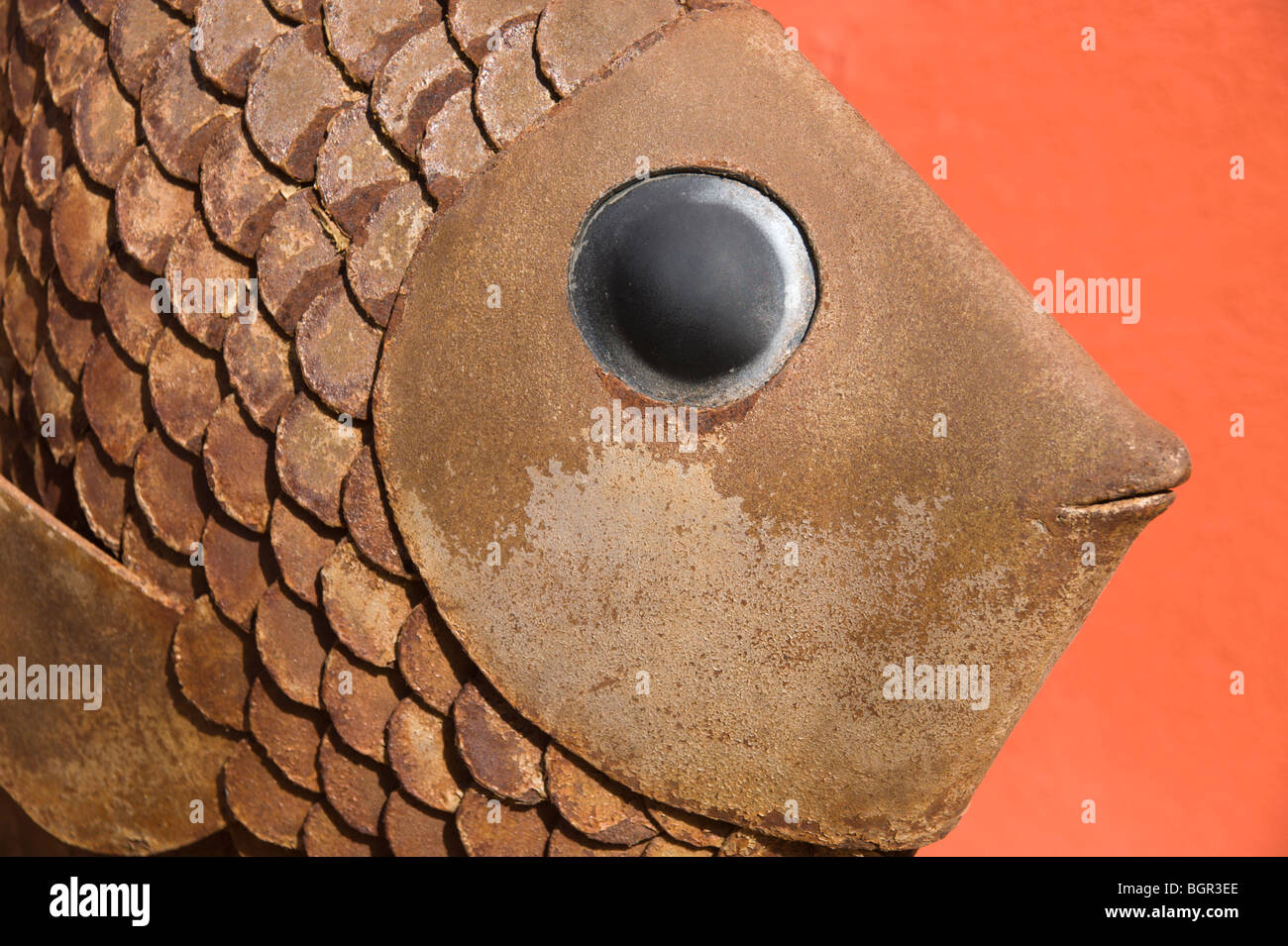 A smiling sunfish sculpted of metal greets visitors to the 408 Gallery ...