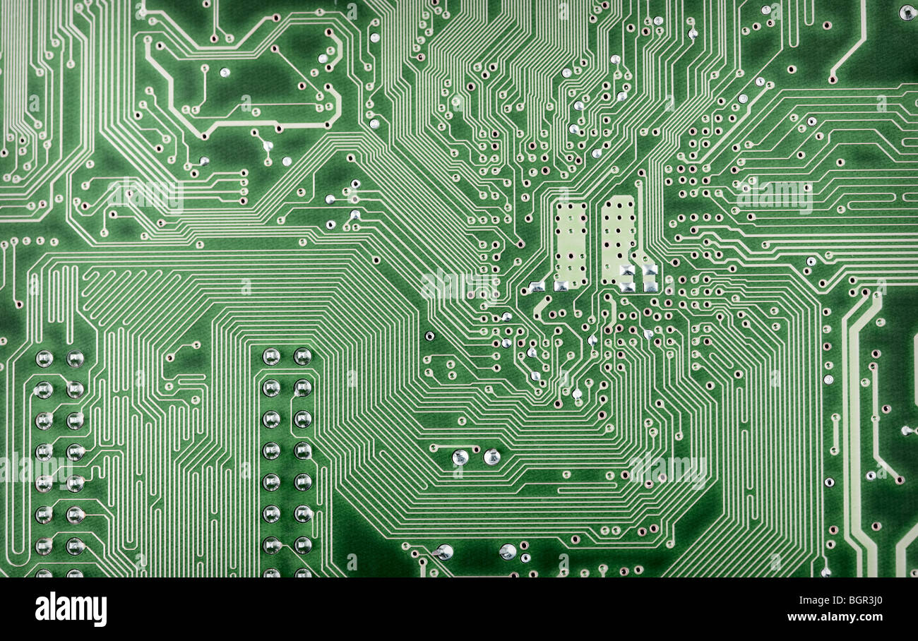 Highly technological background from a green computer plate Stock Photo ...