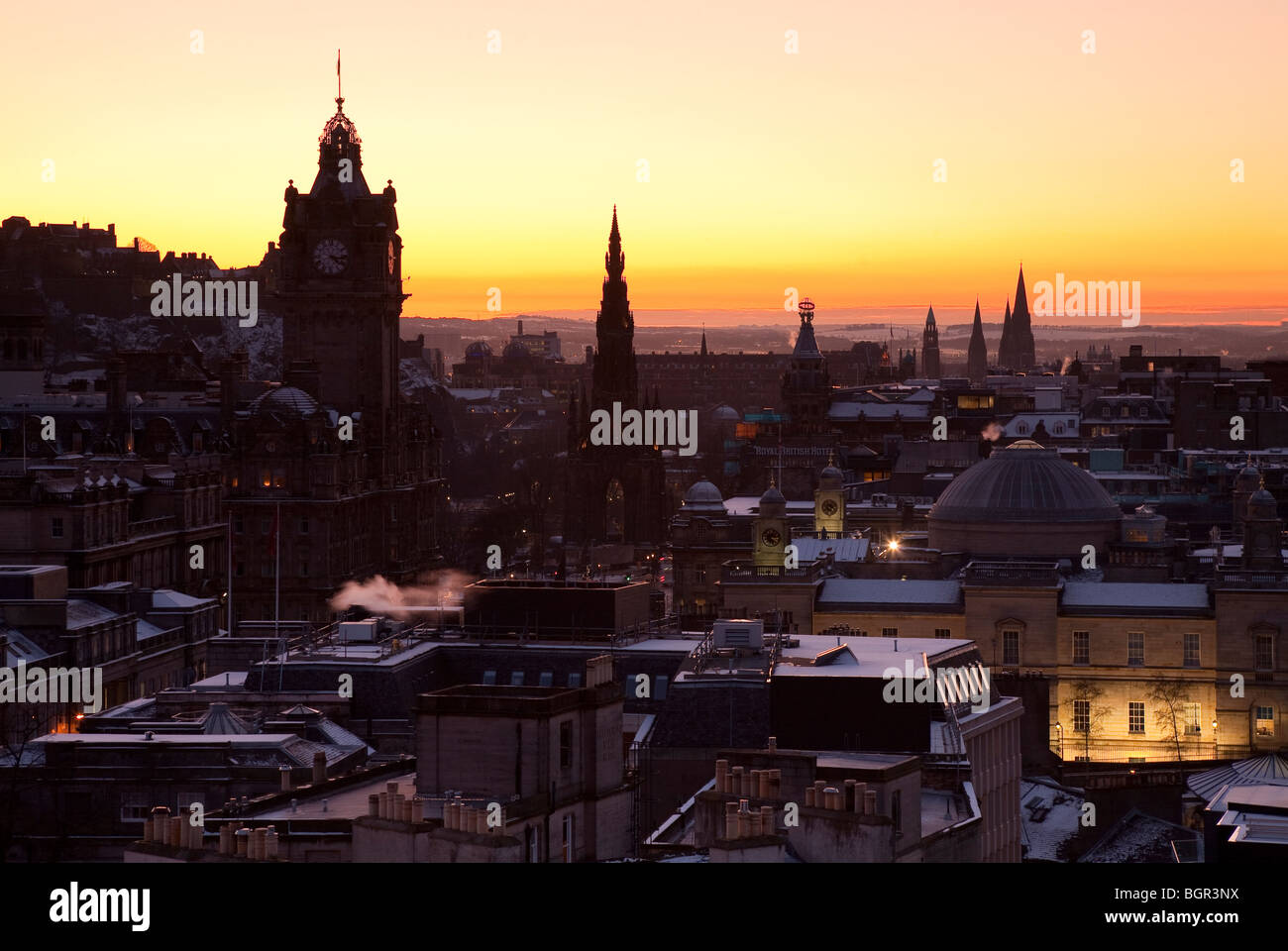Edinburgh at Night from Calton Hill Stock Photo - Alamy