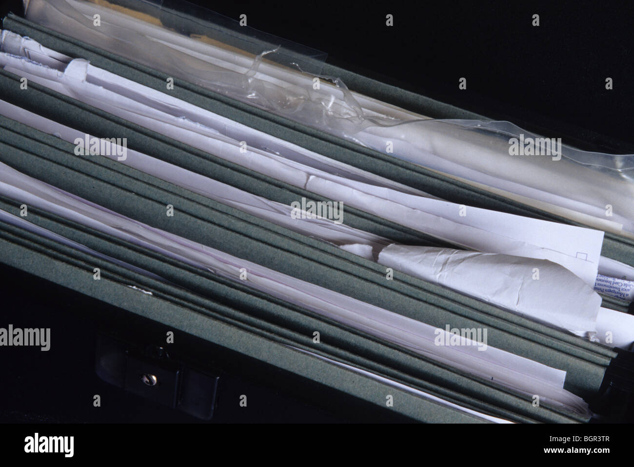 Messy Filing in a Filing Box Stock Photo - Alamy