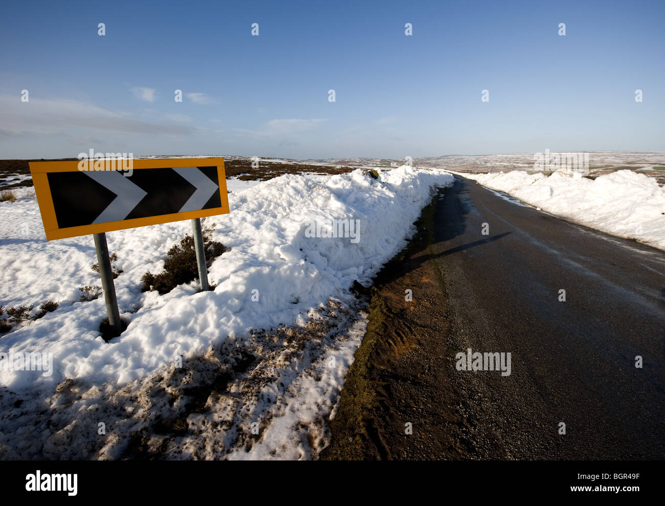 Snow on the Moors Stock Photo - Alamy