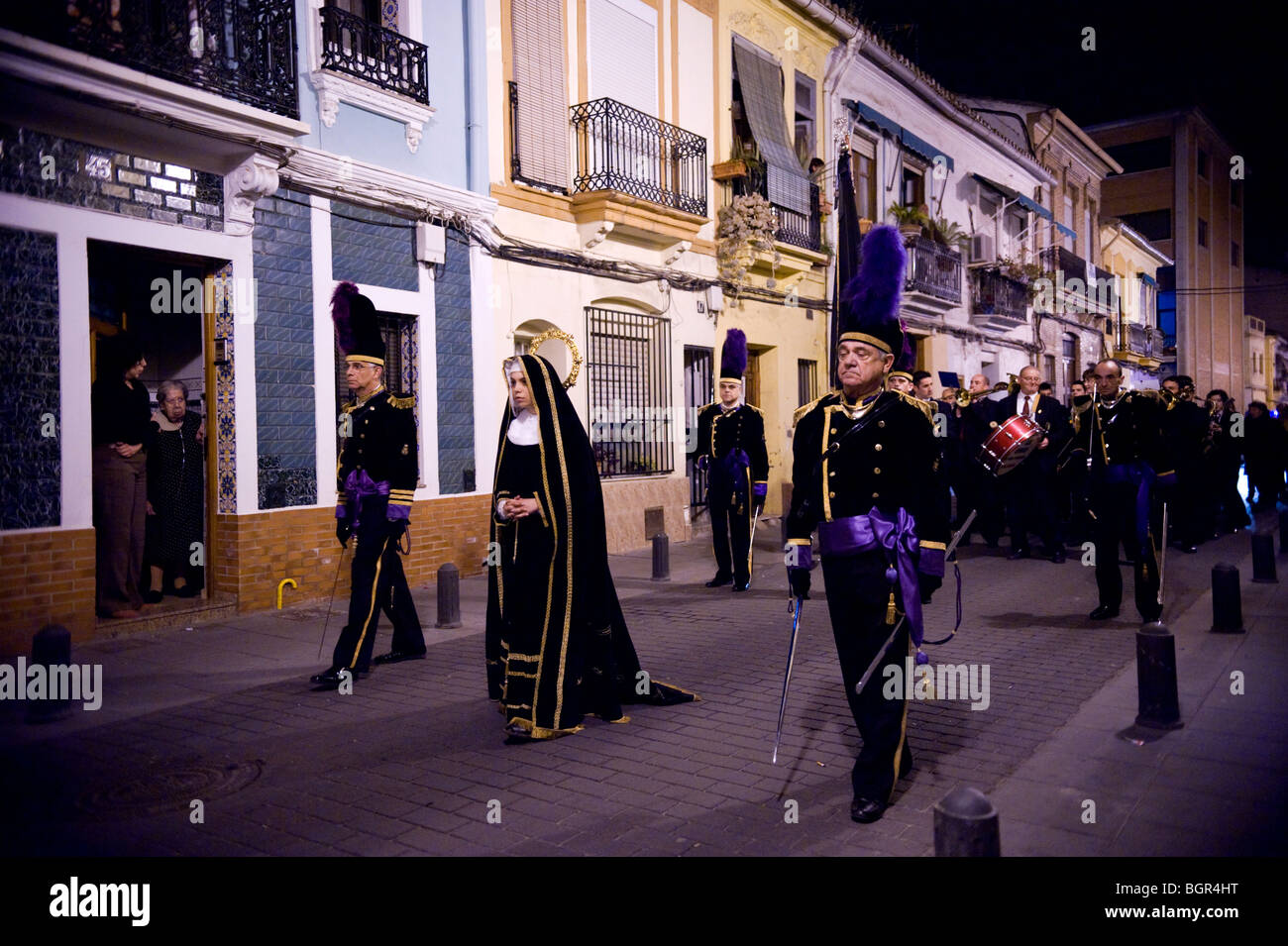 Holy Easter procession in El Cabanyal, Valencia, Spain Stock Photo - Alamy