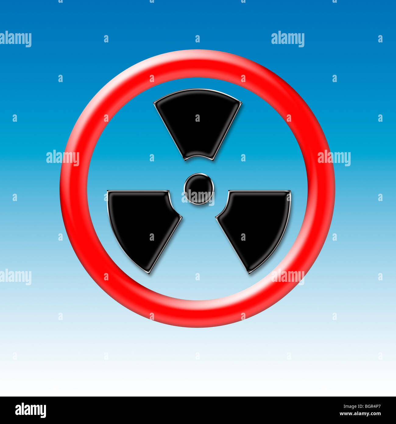 Radiation Hazard No Entry sign. Conceptual image of Anti Nuclear ...