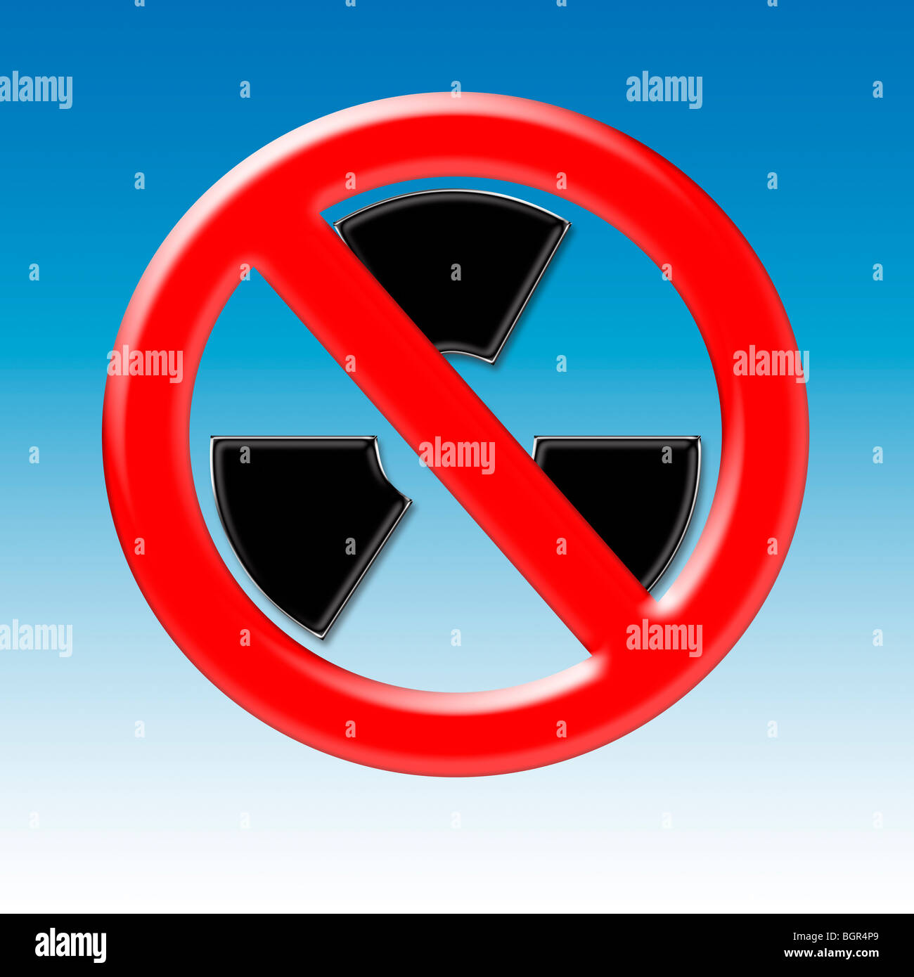 Radiation Hazard No Entry sign. Conceptual image of Anti Nuclear ...