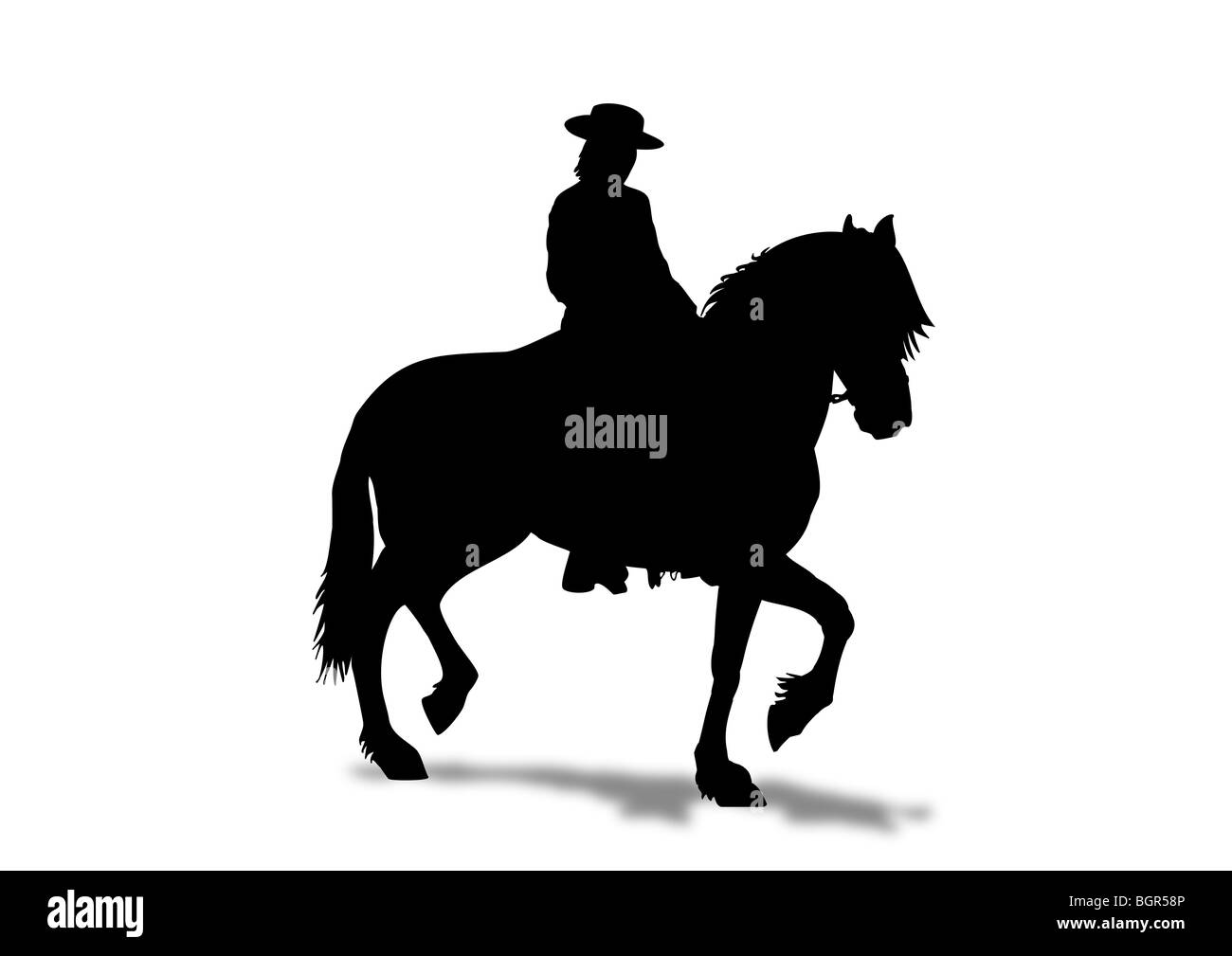 Spanish rider silhouette Stock Photo - Alamy