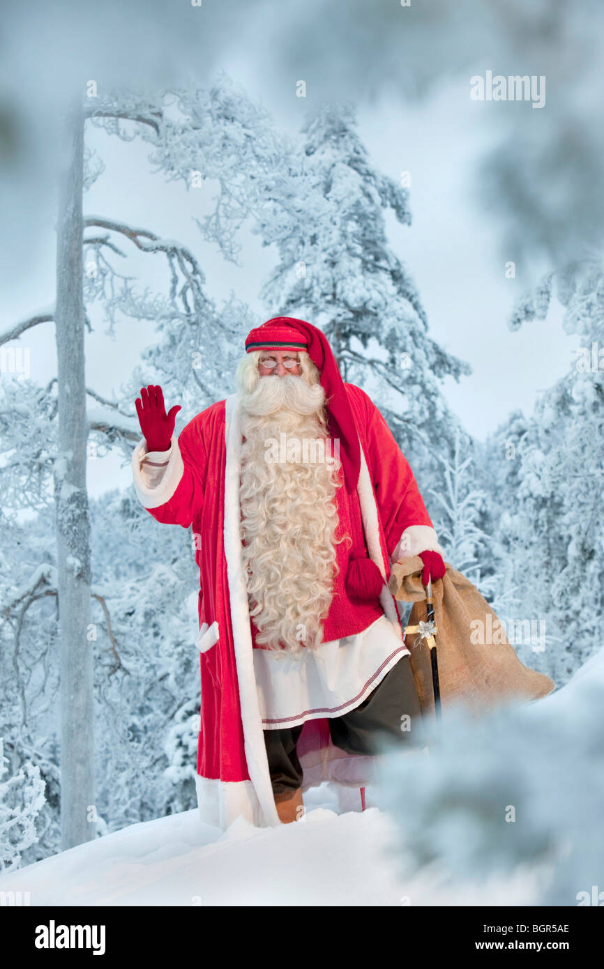 Father Christmas is waving Stock Photo - Alamy