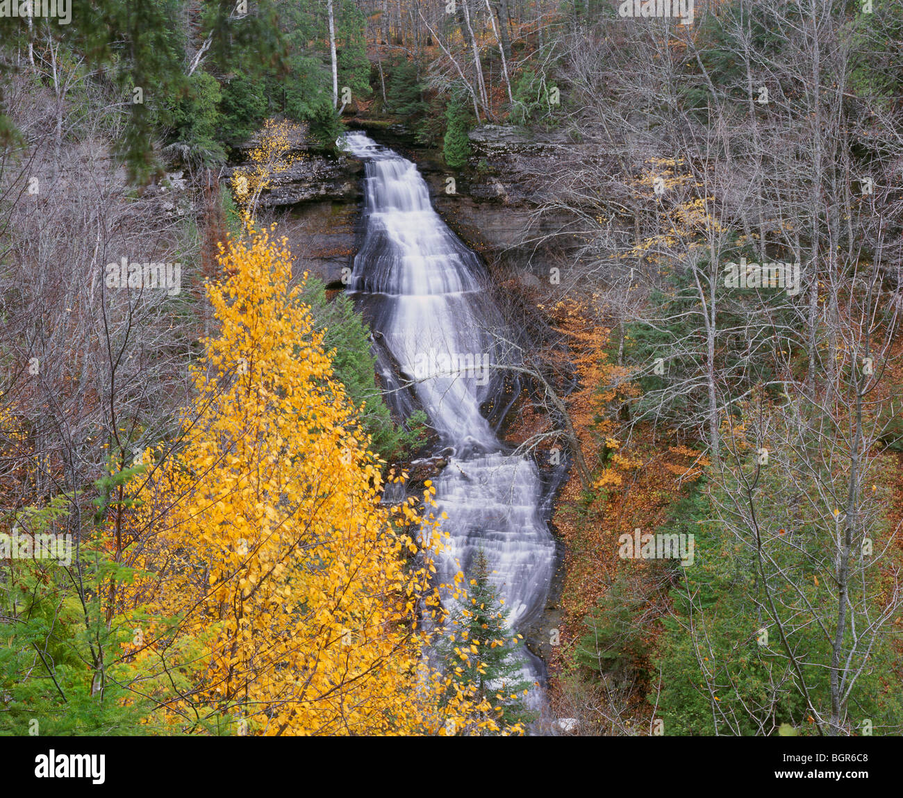 MICHIGAN - Chapel Falls in the Chapel Basin area of Pictured Rocks ...