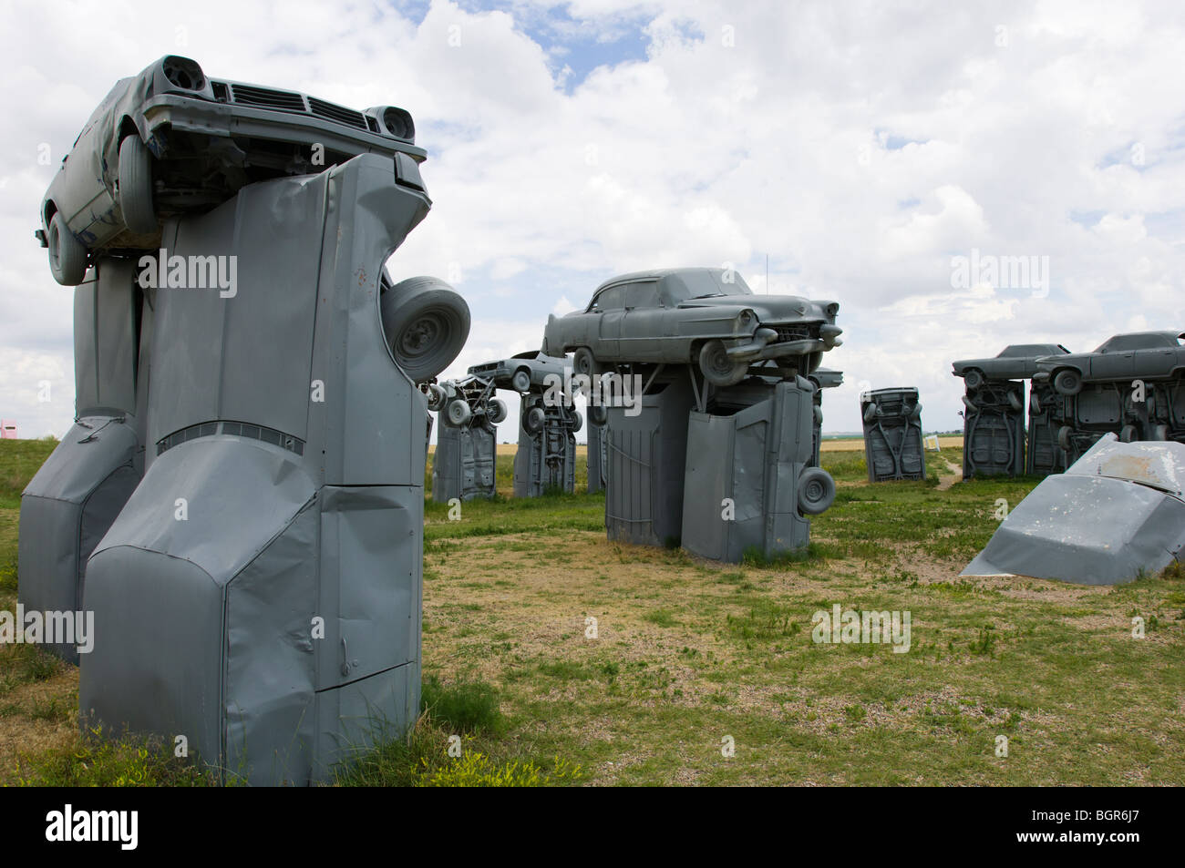 Old car sculpture at Carhenge, in Alliance, Nebraska Stock Photo - Alamy