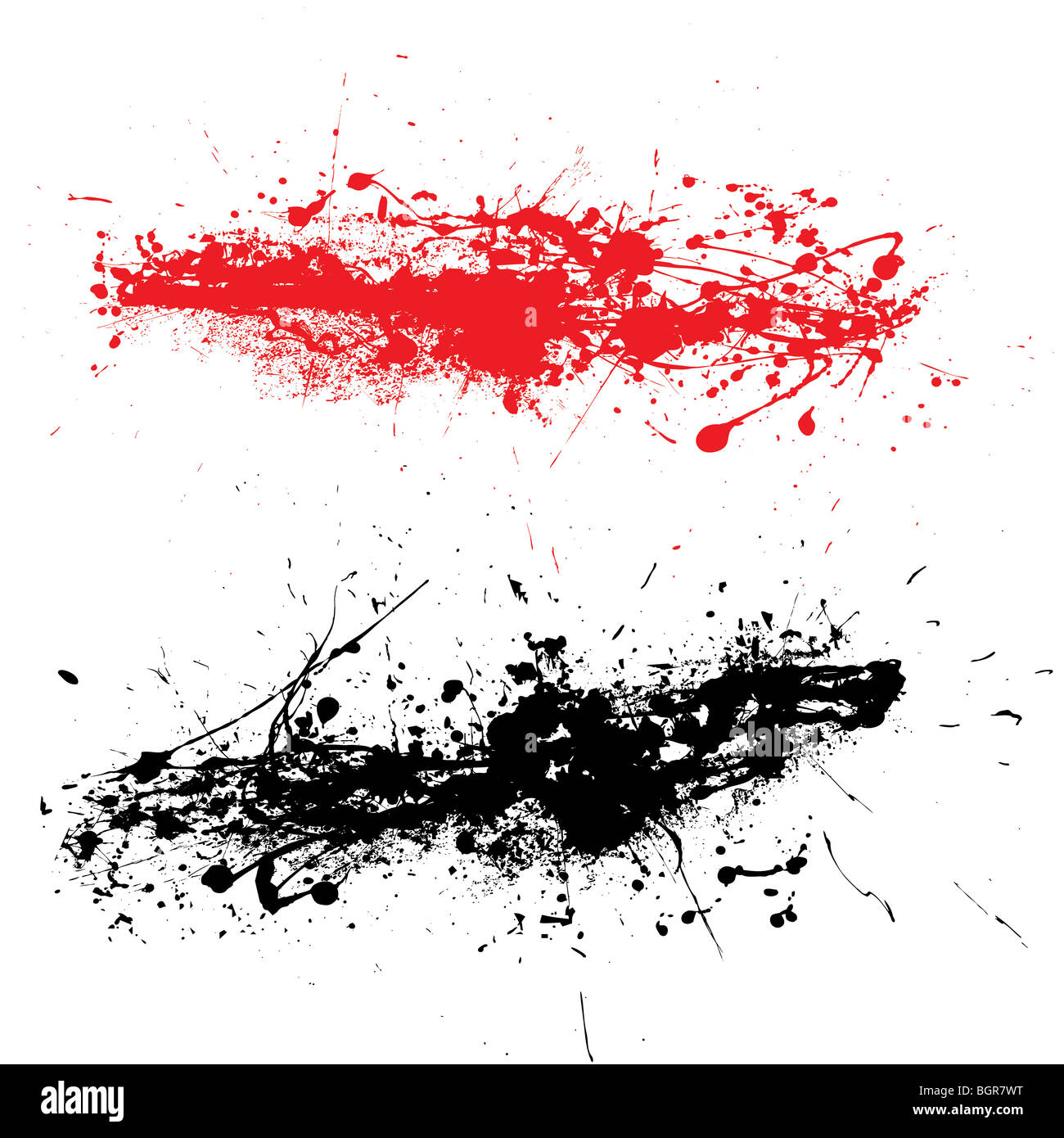 Red and black ink splats with grunge effect Stock Photo - Alamy