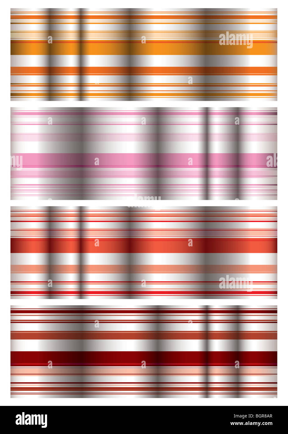 four colored ribbon bands with variations on red theme Stock Photo - Alamy