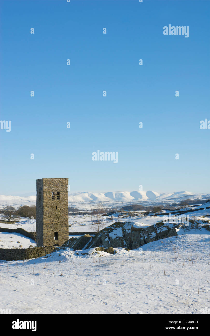 Tower of the old church, near the village of Crook, near Kendal ...