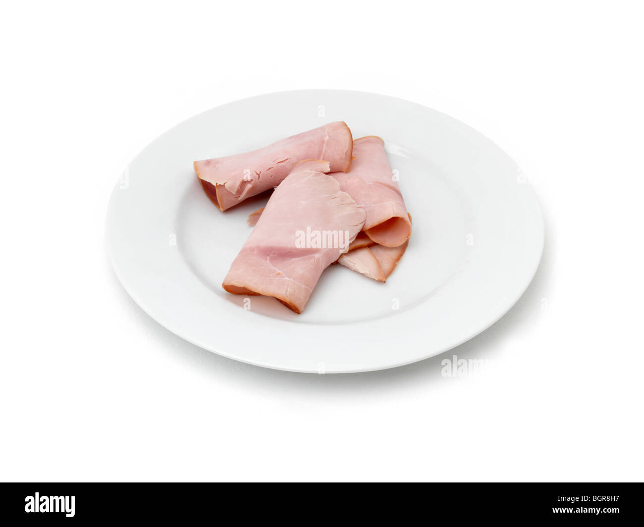 Ham meat plate slices Cut Out Stock Images & Pictures - Alamy