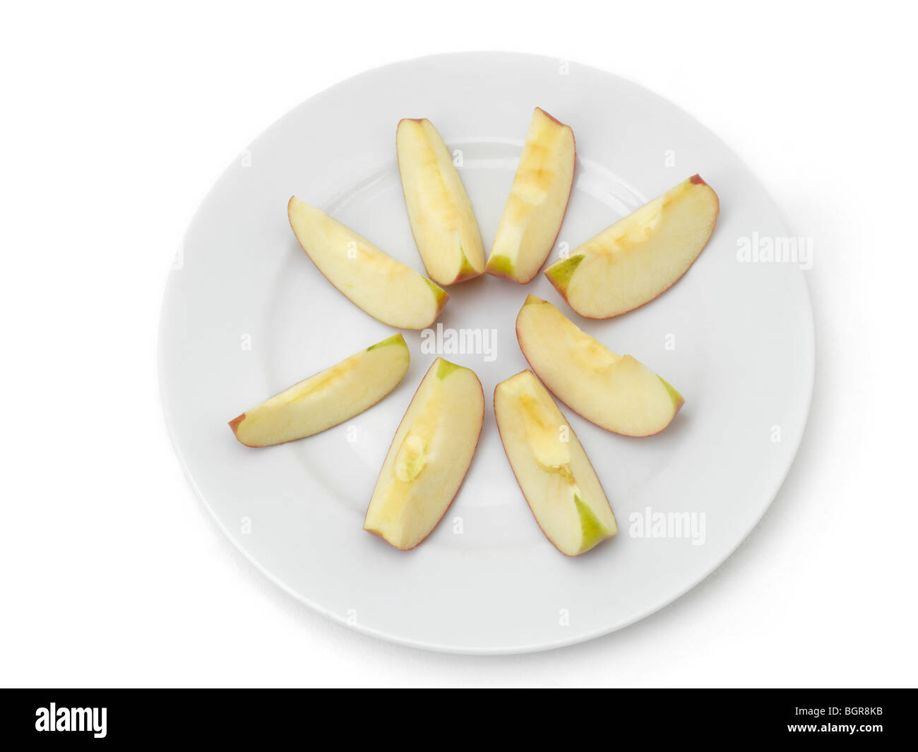 Plate of apple slices Stock Photo - Alamy