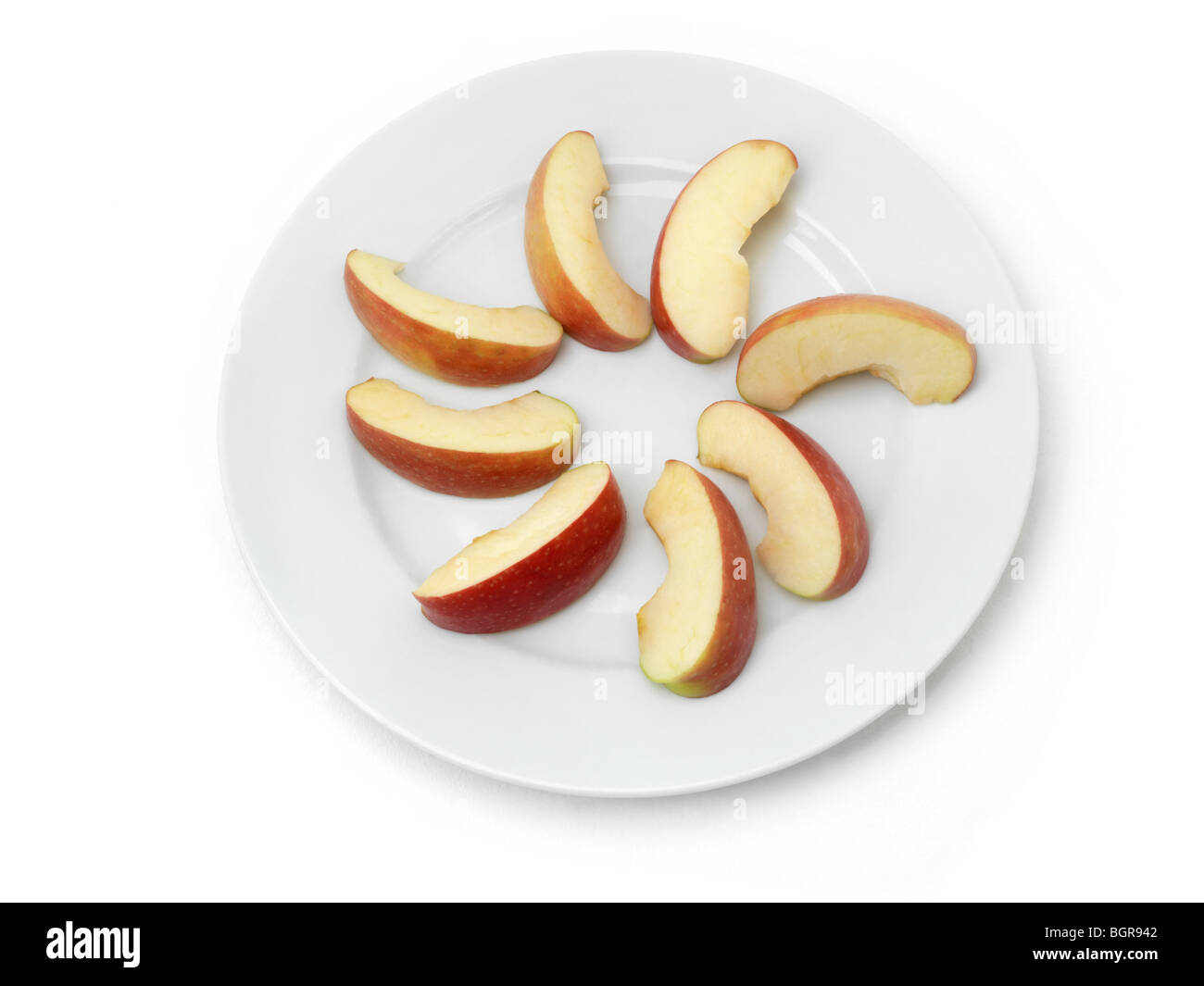 Plate of apple slices Stock Photo - Alamy