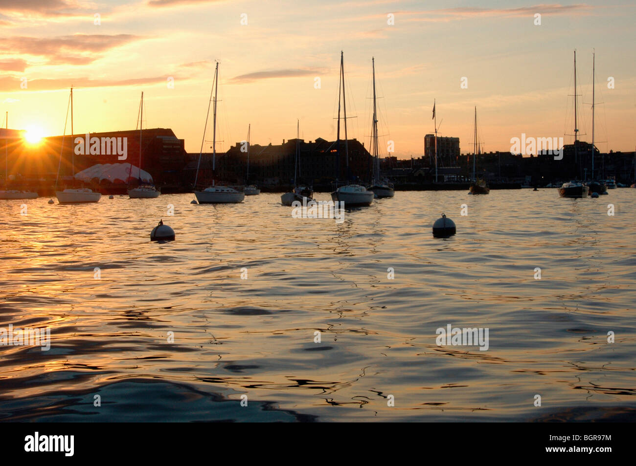 Harbour at dusk Stock Photo - Alamy