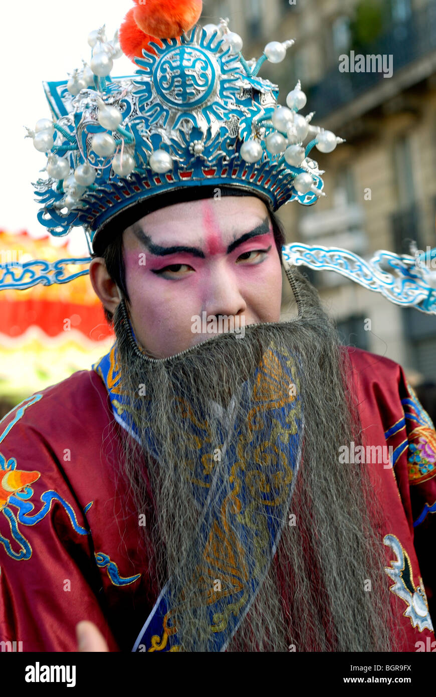 Paris, Chinese Man in Traditional Dress, Parading in "Chinese new year ...