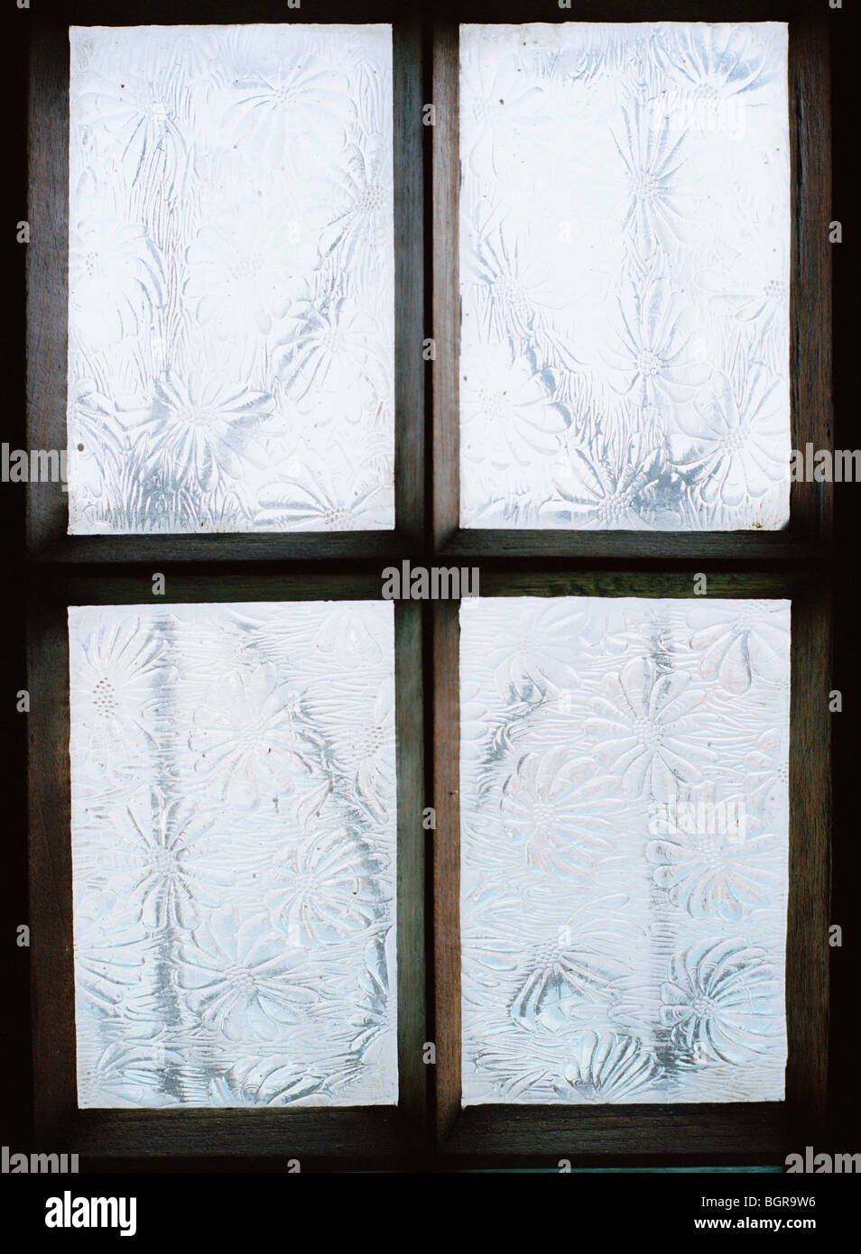 window with pattern in the glass Stock Photo - Alamy