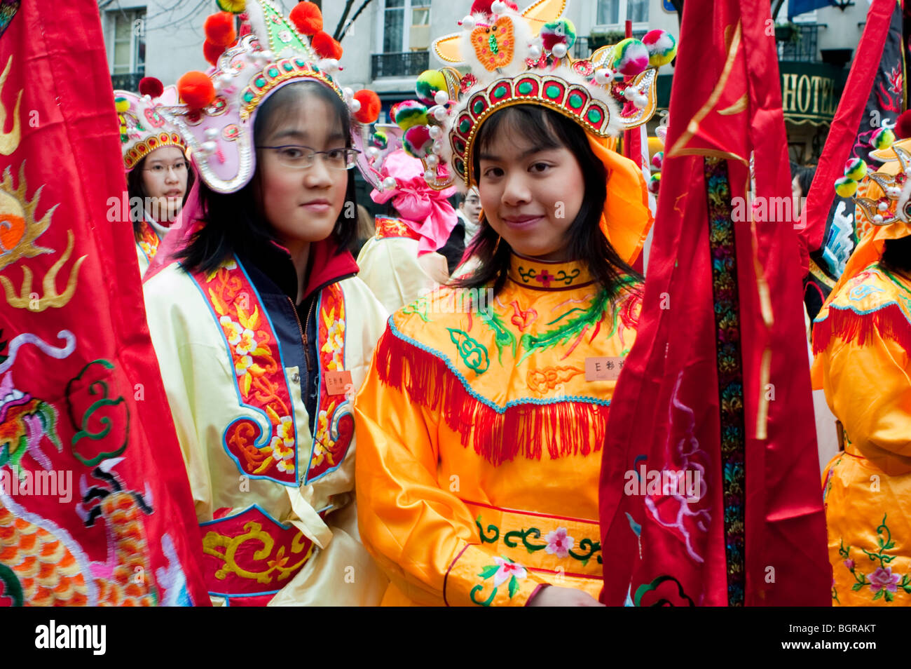 Paris, France, portrait, French-Chinese Teens in Traditional Costumes ...