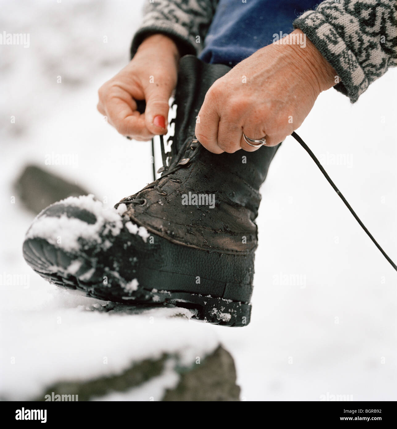 Tie up boots hi-res stock photography and images - Alamy