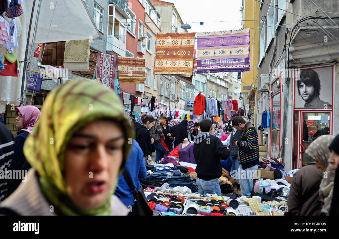 Clothes Bazaar in Old Istanbul Stock Photo - Alamy