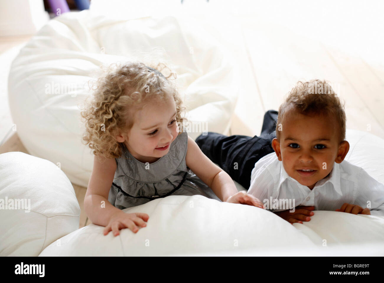 Portrait of two children Stock Photo - Alamy