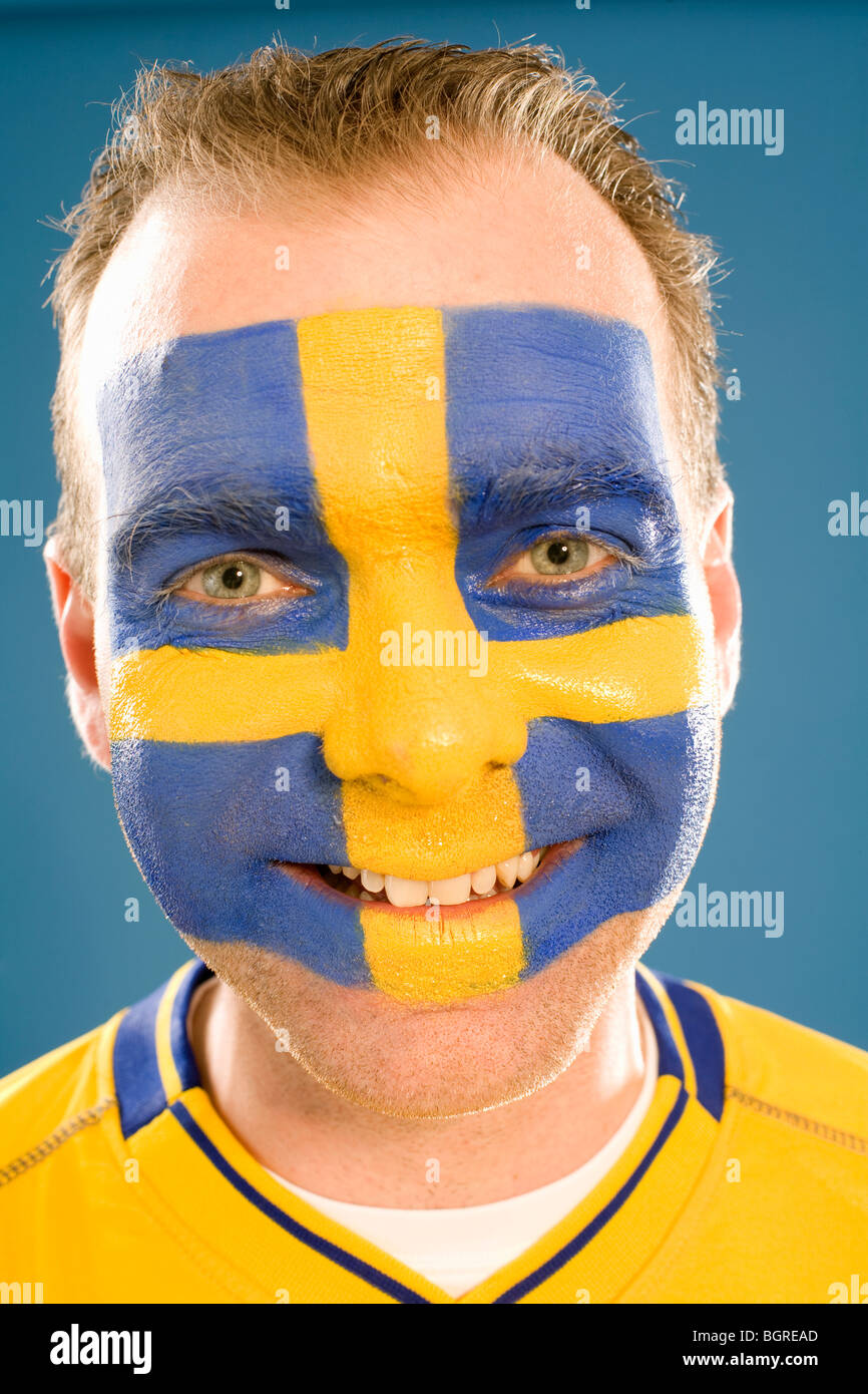 Swedish flag face hi-res stock photography and images - Alamy