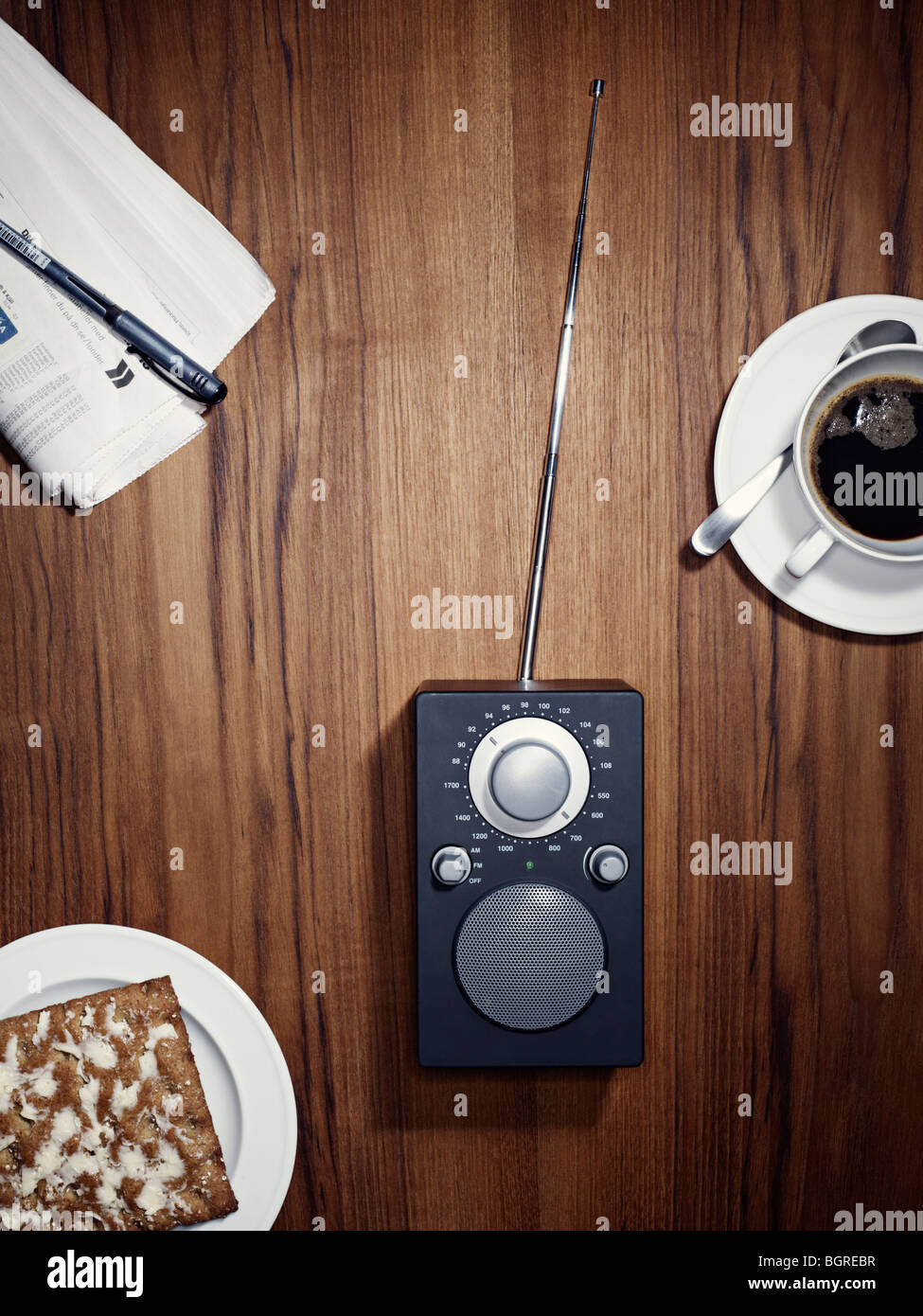 Breakfast and a radio, Sweden Stock Photo - Alamy