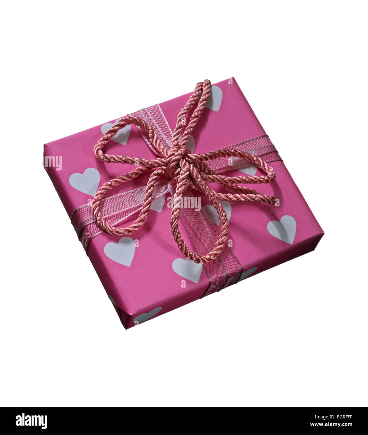 A wrapped gift against a white background Stock Photo - Alamy
