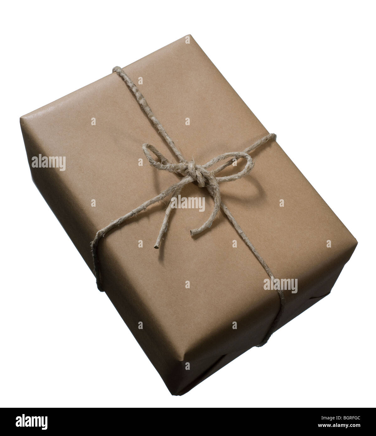 A wrapped gift against a white background Stock Photo - Alamy