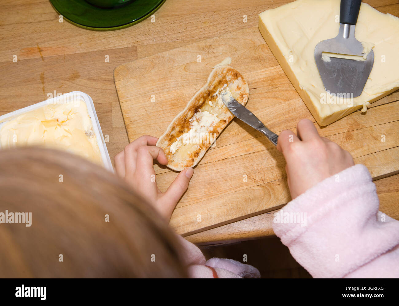 Child making a sandwich, Sweden Stock Photo - Alamy