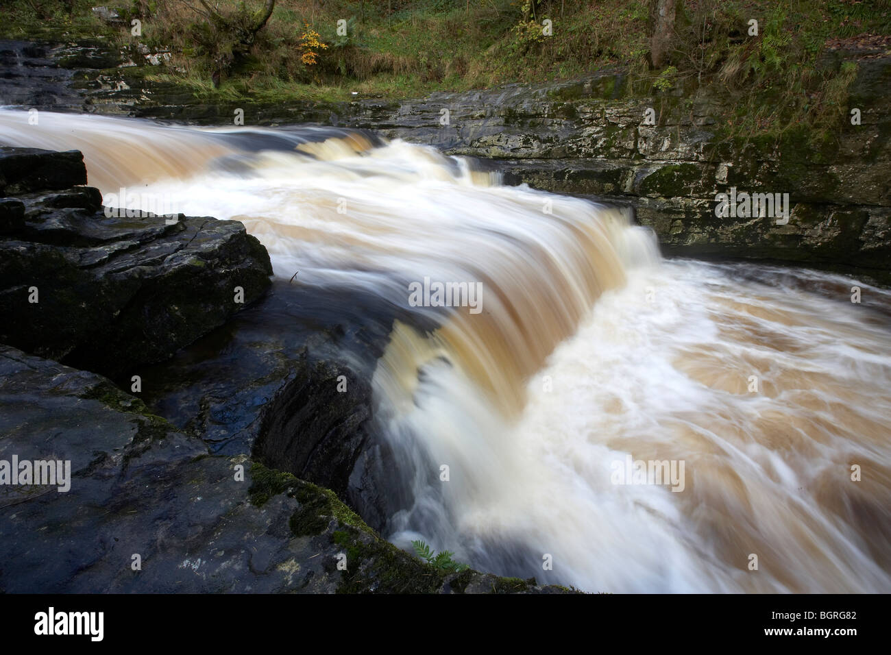 Stainforth Force waterfall on the River Ribble, Stainforth, Ribblesdale ...