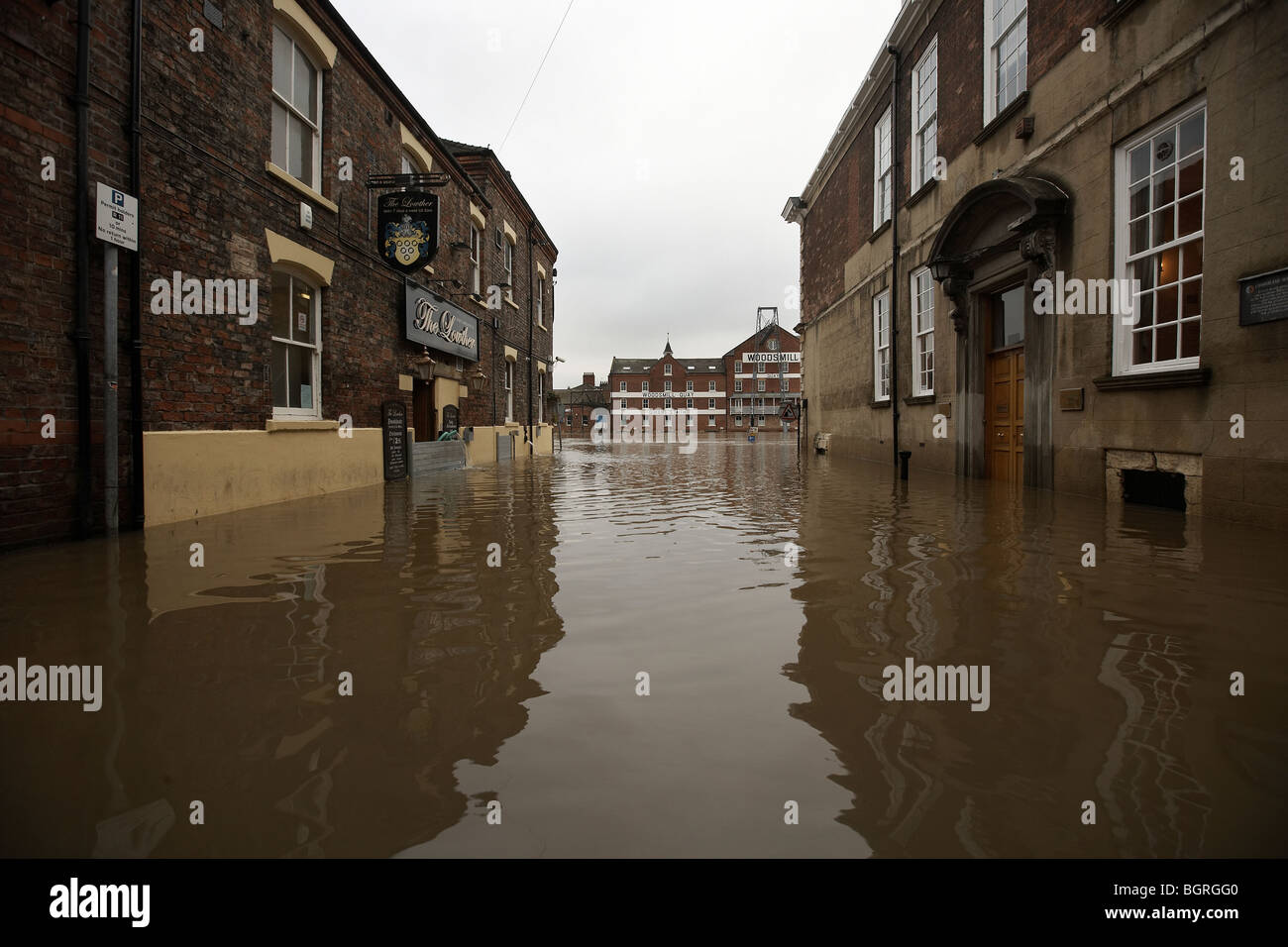 Flooding of the River Ouse in the centre of York, Yorkshire, UK. Flood ...