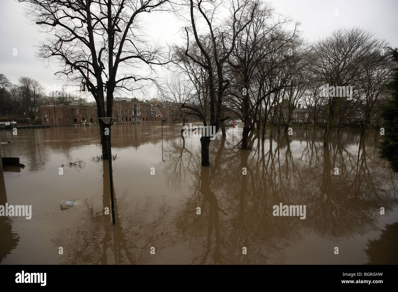 Flooding of the River Ouse in the centre of York, Yorkshire, UK. Flood ...