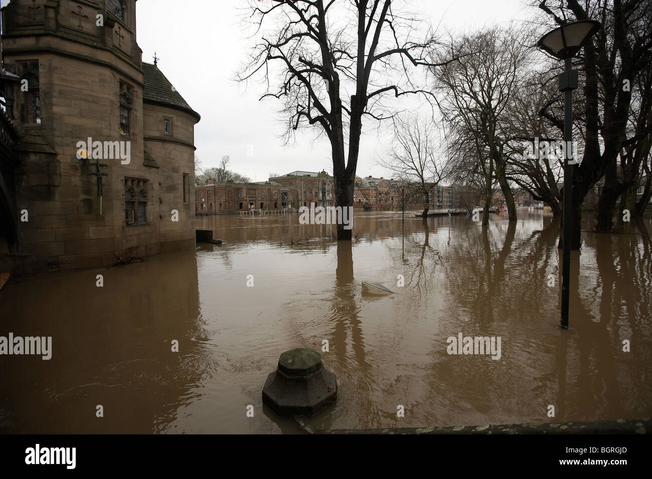 Flooding of the River Ouse in the centre of York, Yorkshire, UK. Flood ...