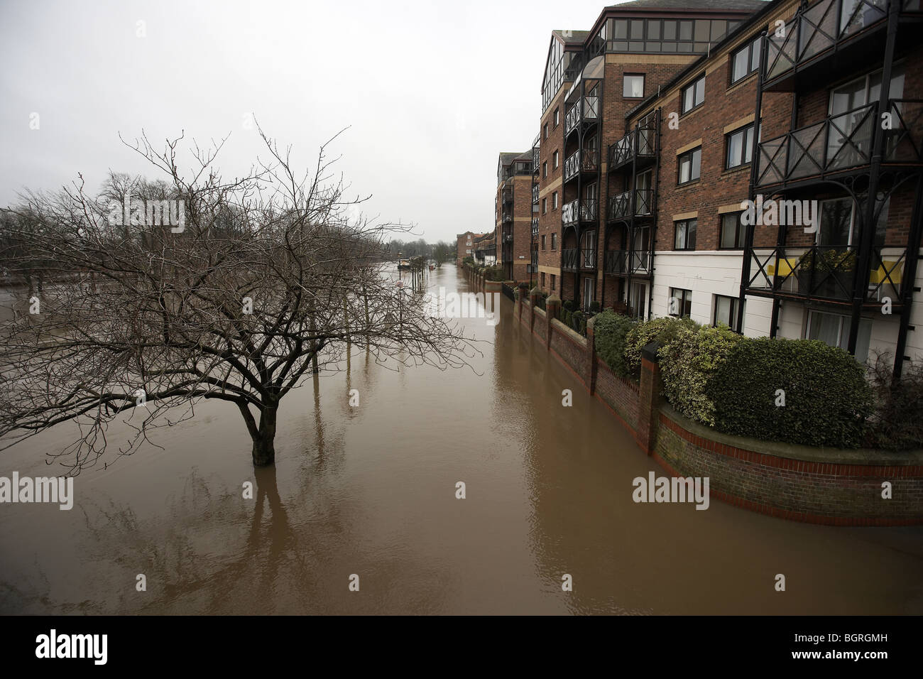 Flooding of the River Ouse in the centre of York, Yorkshire, UK. Flood ...