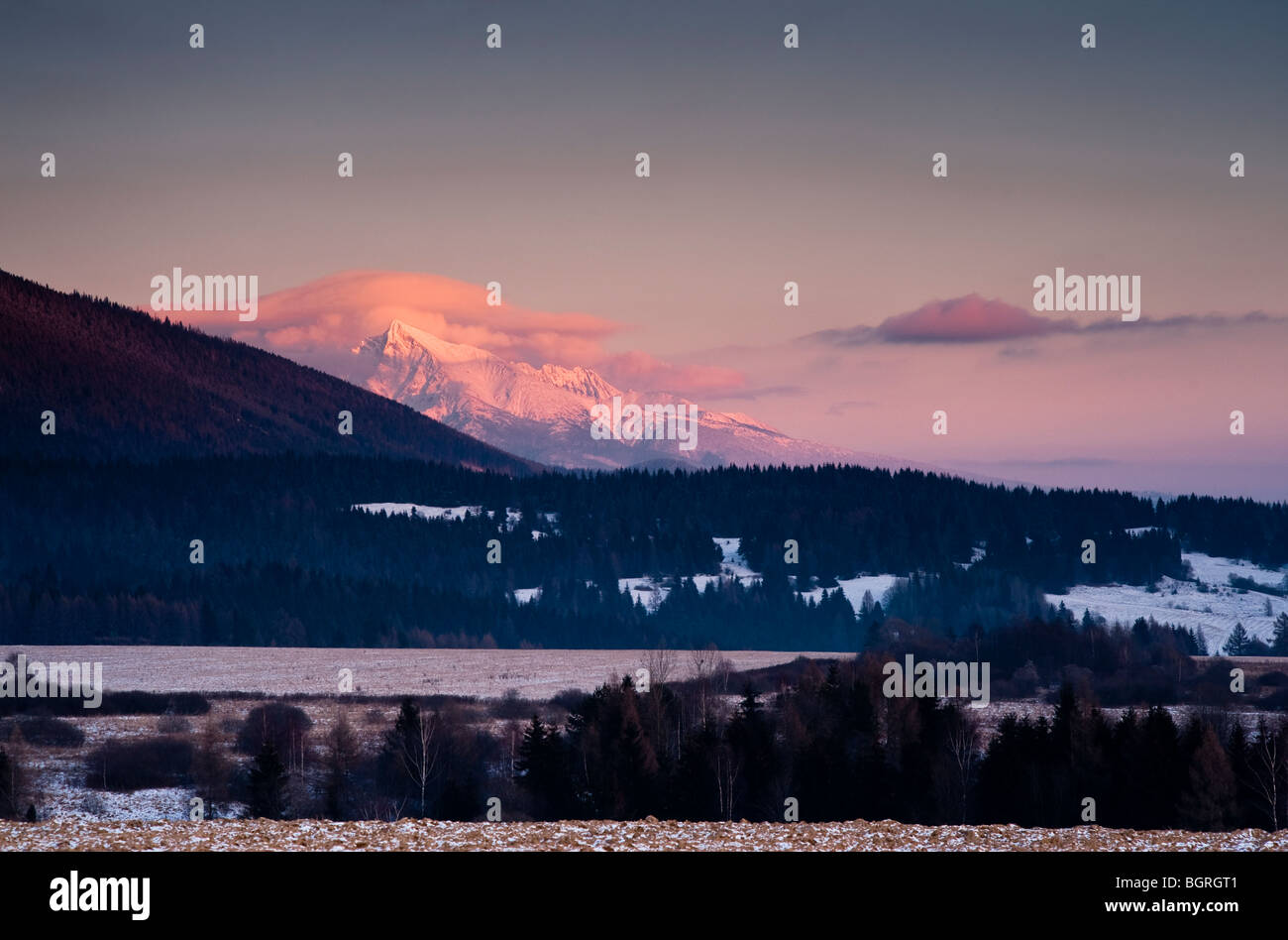 Krivan, Tatry, Slovakia in sunset Stock Photo - Alamy