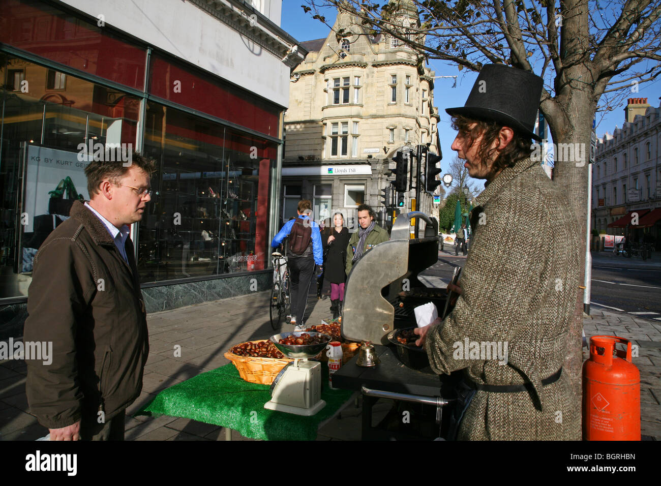 Chestnut seller wearing period costume in central Brighton Stock Photo ...